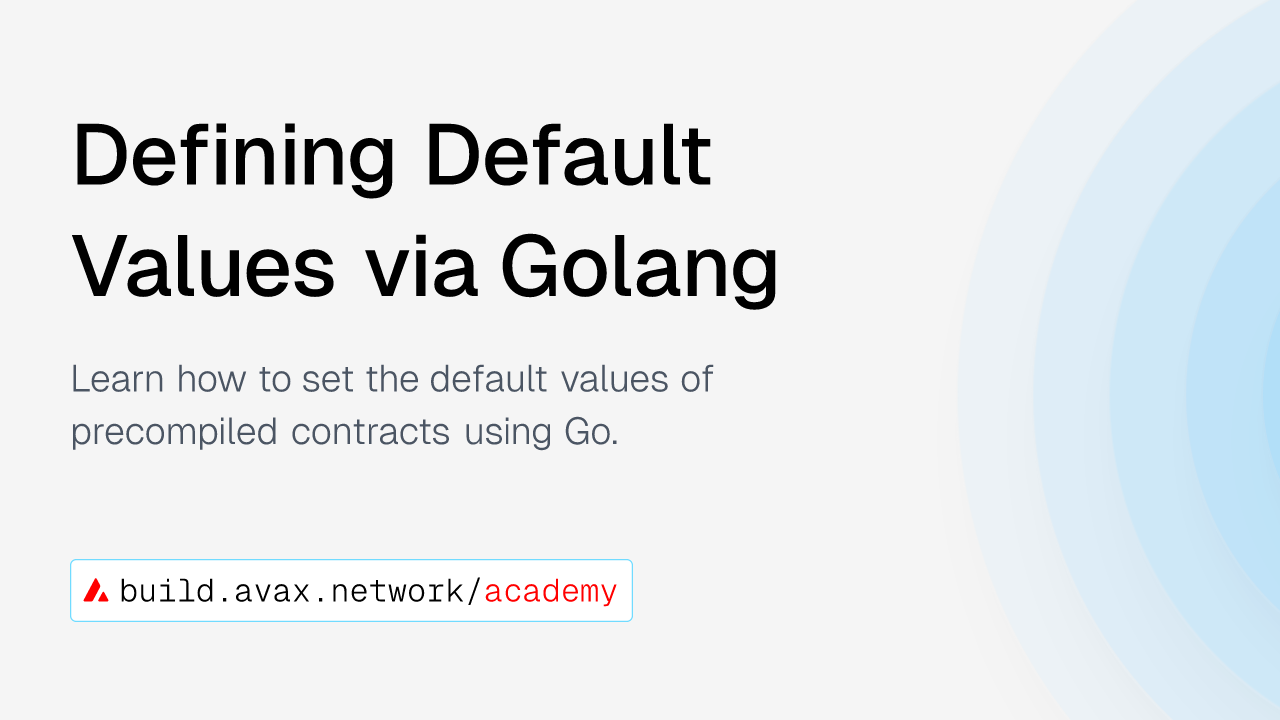 Defining Default Values via Golang | Avalanche Builder Hub